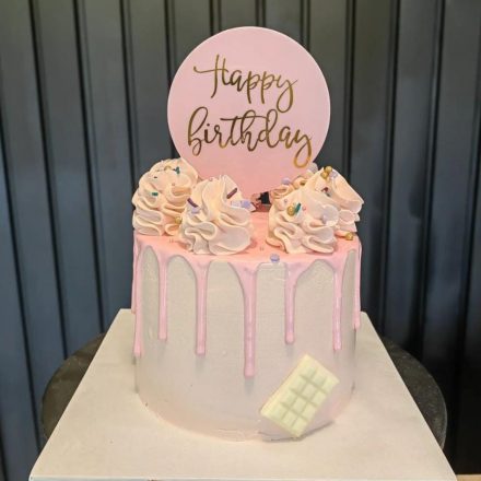 Korean – Pastel Pink Drip Cake – Ipoh Cakes